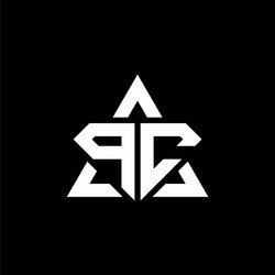 Pc monogram logo with sharped shape design Vector Image