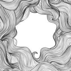 Wave scalloped edge frame doodle border with wavy Vector Image