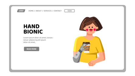 Bionic arm man Royalty Free Vector Image - VectorStock