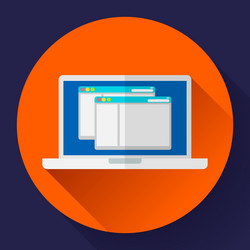 Computer desktop pc logo design icon Royalty Free Vector