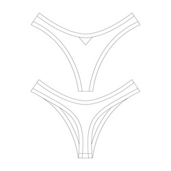 Template skort flat design outline clothing Vector Image