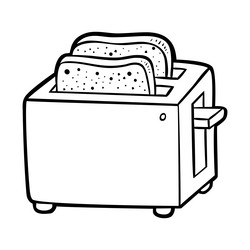 Coloring book two slice toaster black and white Vector Image