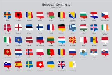 European countries flag icons collection Vector Image