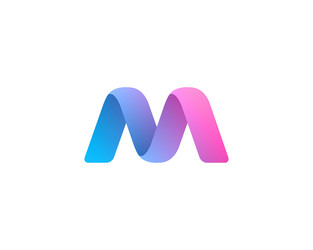 Letter m mega colorful logo design Royalty Free Vector Image