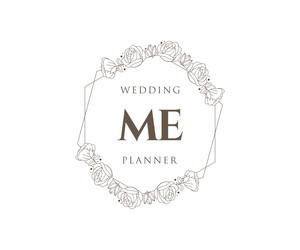 Me initials letter wedding monogram logos Vector Image