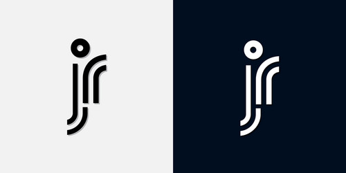 Initial letters jr monogram logo design bundle Vector Image