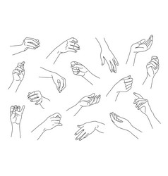 Simple woman hands in various positions Royalty Free Vector