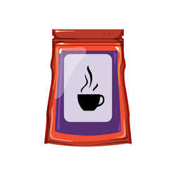 Label coffee packaging cartoon Royalty Free Vector Image