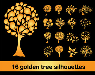 Golden tree symbol Royalty Free Vector Image - VectorStock