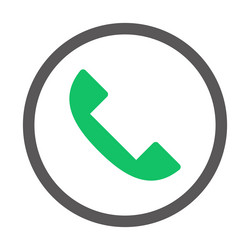 Green round phone icon Royalty Free Vector Image