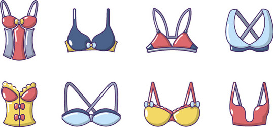 Underwear icon set cartoon style Royalty Free Vector Image