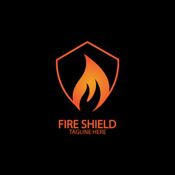 Fire shield logo design element warning sign Vector Image