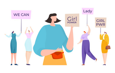Woman empowerment female power landing gender Vector Image