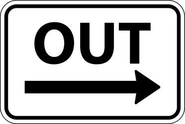Out left arrow sign on white background Royalty Free Vector