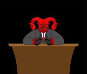 Boss devil in table demon businessman satan chief Vector Image