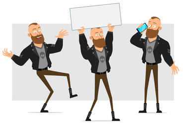 Cartoon punk hooligan boy character set Royalty Free Vector