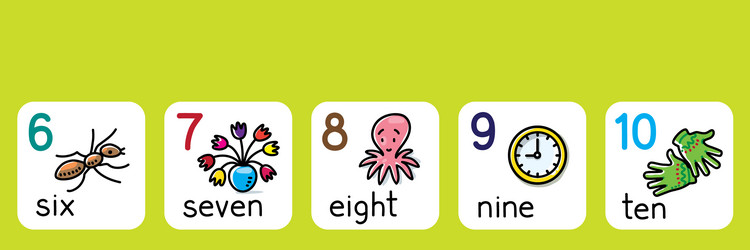 Vintage cartoon numbers cards educational Vector Image