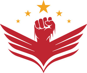 Rebel clenched raised male fist hand fight rights Vector Image