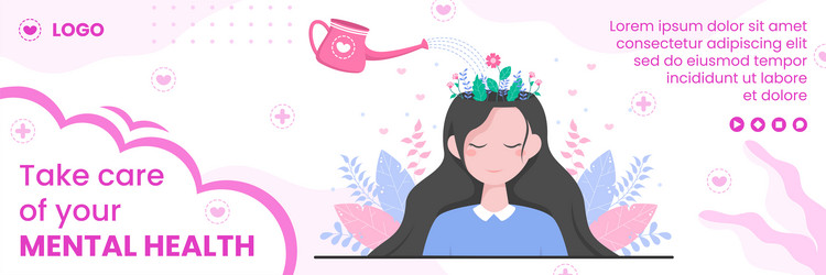Mental health care landing page template flat Vector Image