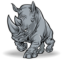 Charging rhino Royalty Free Vector Image - VectorStock
