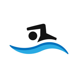 Swimming man icon design template isolated Vector Image