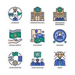 Talent management icon set Royalty Free Vector Image