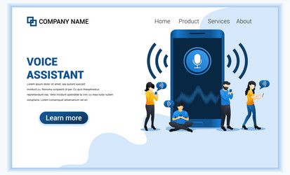 Voice assistant concept smart digital Royalty Free Vector