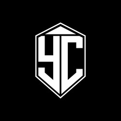Yc logo monogram with emblem style isolated Vector Image
