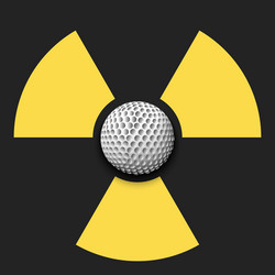 Radiaction symbol with golf ball Royalty Free Vector Image