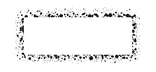 Rectangle grunge ink splatter frame spray Vector Image