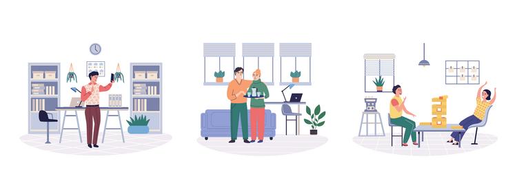 Break room experience calmness quiet Royalty Free Vector