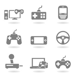 Game controller button set collection Royalty Free Vector