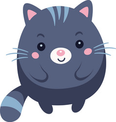 Round cat smiling Royalty Free Vector Image - VectorStock