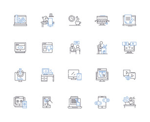 Future outline icons collection futurity foresee Vector Image