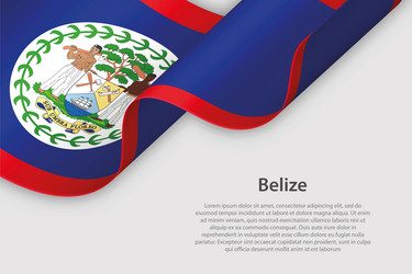 3d ribbon with national flag belize isolated Vector Image