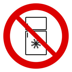 No refrigerator icon do not freeze prohibited sign
