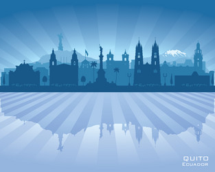Quito ecuador city silhouette black background Vector Image
