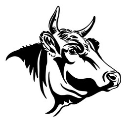 Cow portrait stylized symbol image Royalty Free Vector Image