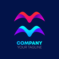 Letter m gradient logo design template icon Vector Image