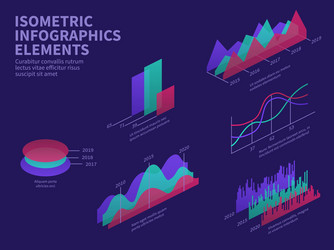 Isometric 3d diagrams and graphs for your Vector Image