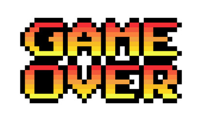 Game over cartoon slogan Royalty Free Vector Image