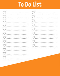 To do list printable template lined sheet Vector Image