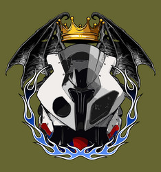 Motorcycle front view winged template Royalty Free Vector