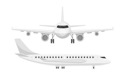Large passenger airplane side view air transport Vector Image