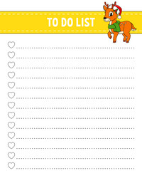 To do list printable template lined sheet Vector Image