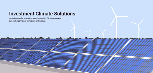 Wind turbines and solar panels energy renewable Vector Image