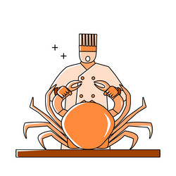 Chef of sea food flat Royalty Free Vector Image
