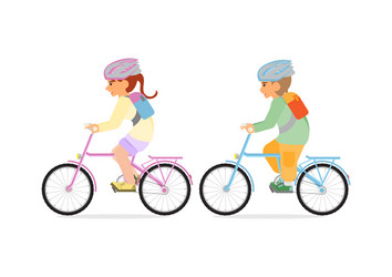 Children riding bicycle Royalty Free Vector Image
