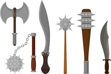 Medieval weapons ancient protection warrior Vector Image