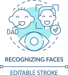 Recognizing faces concept icon Royalty Free Vector Image